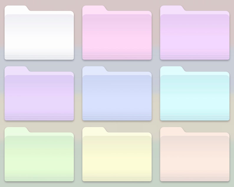 Mac folder icons, Pastel colored Custom icons For the finder desktop ...