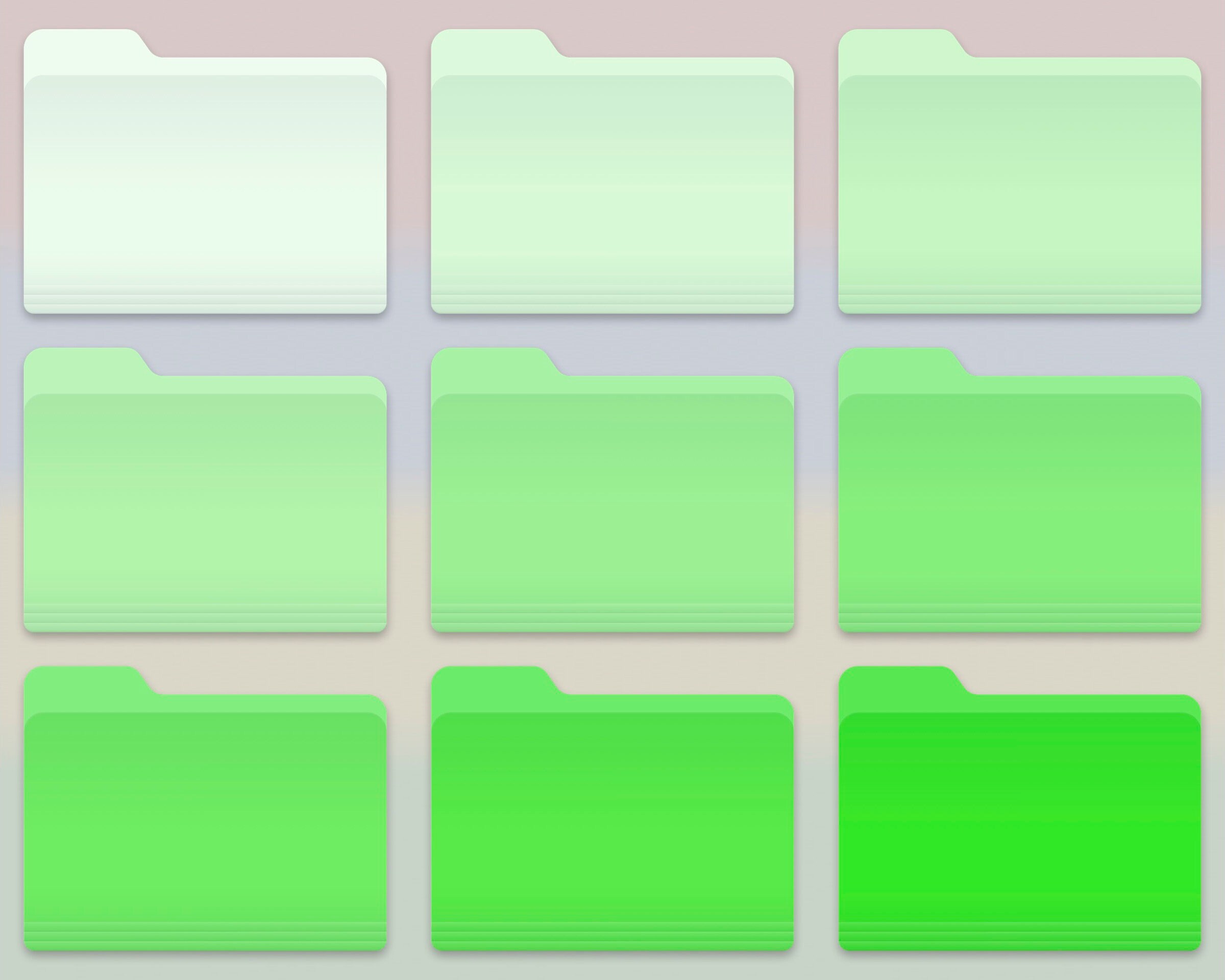 Mac folder icons, 28 varied Green Custom icons For the finder desktop ...