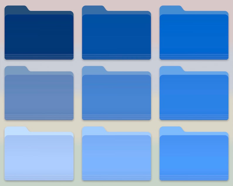 Mac folder icons, 28 varied Blue Custom icons For the finder desktop ...