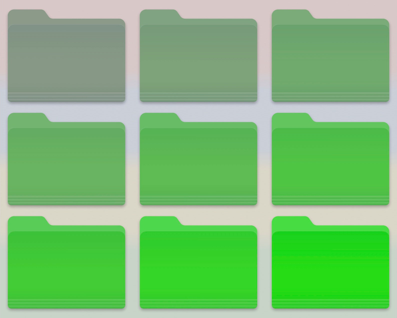 Mac folder icons, 28 varied Green Custom icons For the finder desktop ...