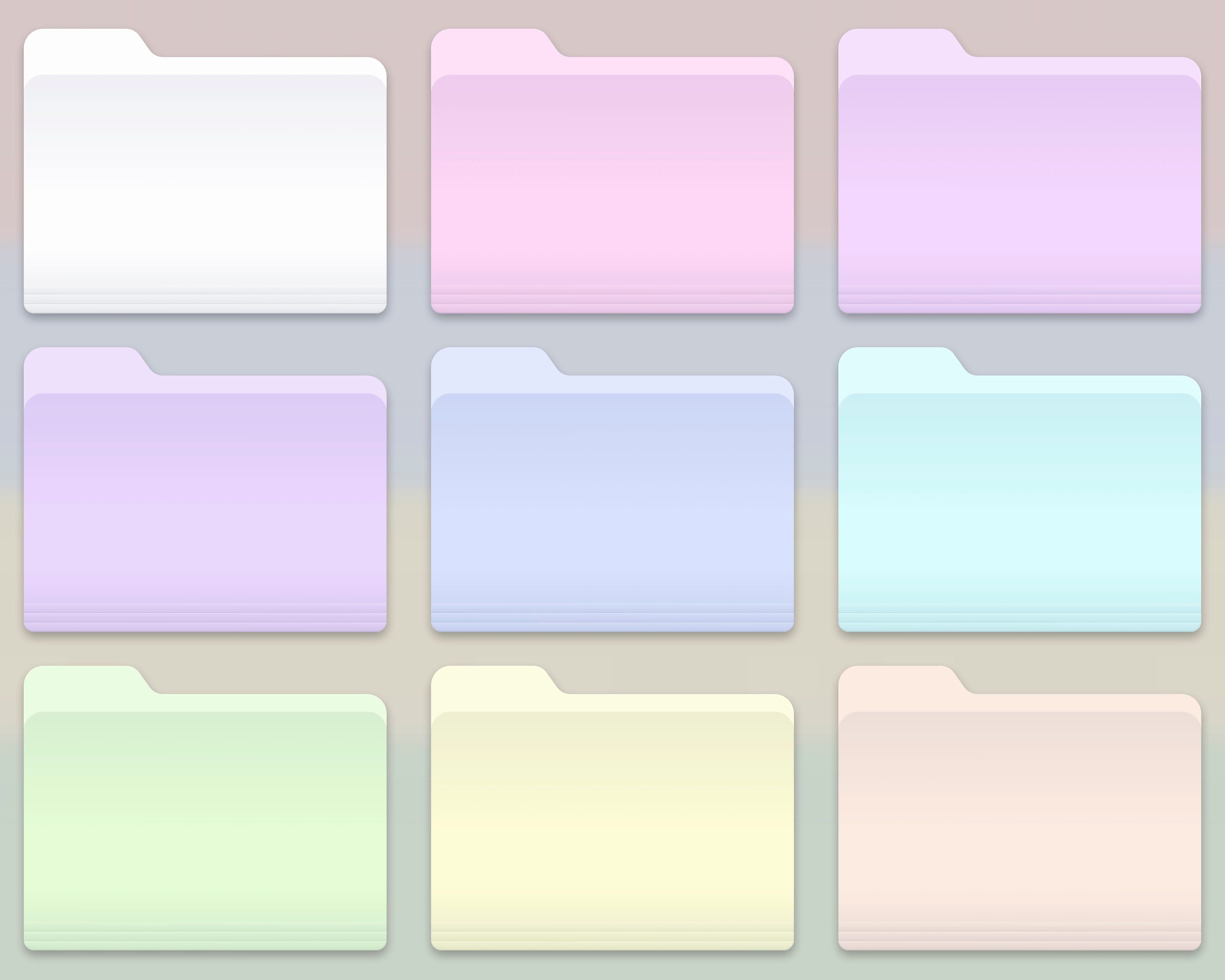 Mac folder icons, Pastel colored With Heart Custom icons For the finder ...