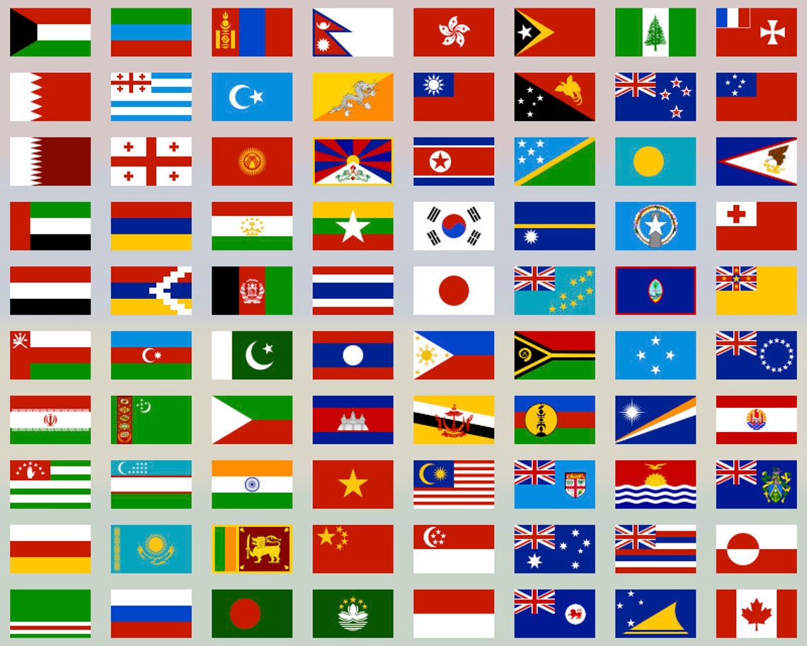 234 national flags, Complete collection, Bitmap & vector images - Etsy