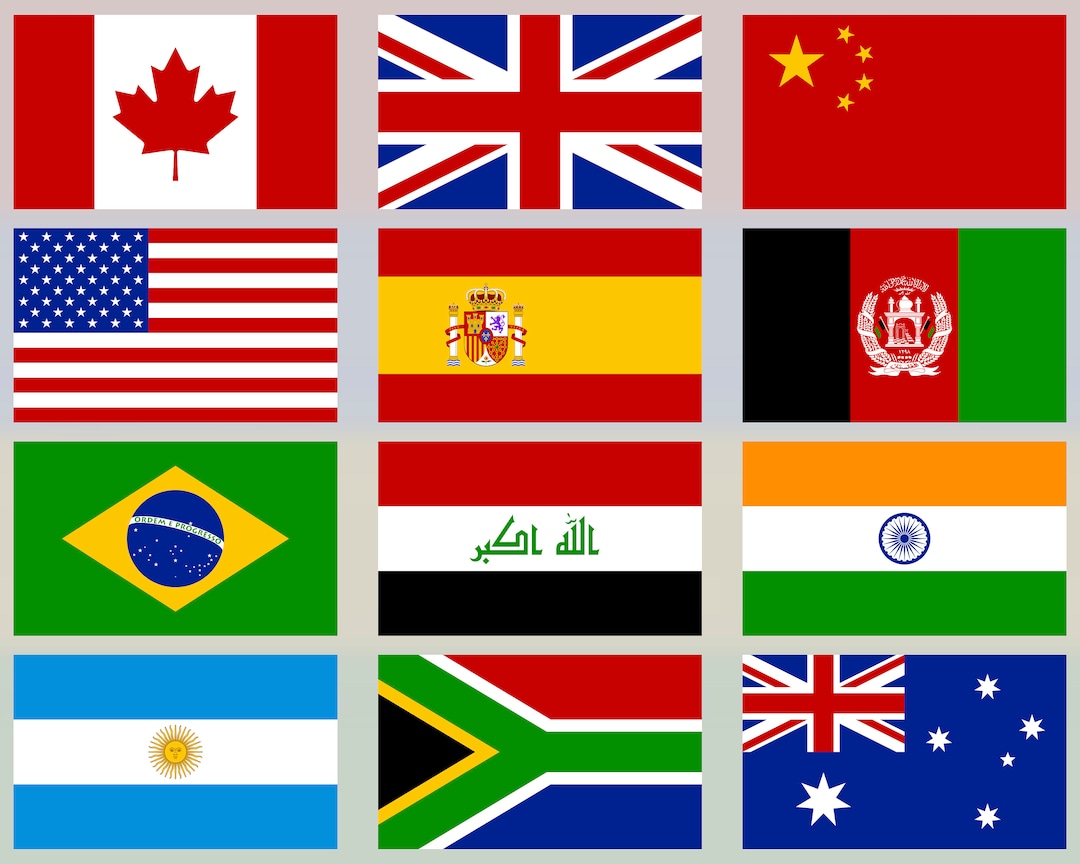 234 national flags, Complete collection, Bitmap & vector images - Etsy
