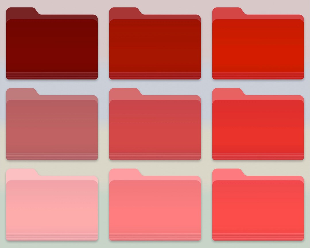 Mac folder icons, 28 varied Red Custom icons For the finder desktop. - Etsy