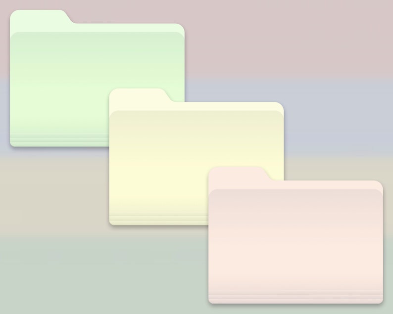 Mac folder icons, Pastel colored Custom icons For the finder desktop ...