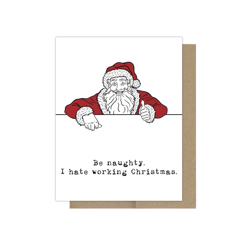 Be Naughty Christmas Card Santa Christmas Card Christmas Card