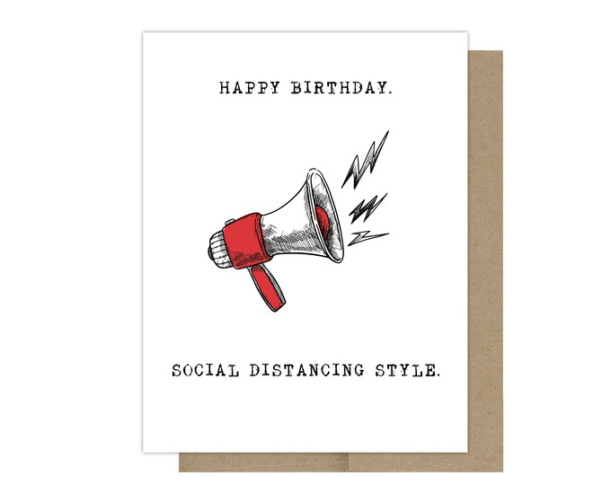 Happy Birthday Social Distancing Style Birthday Card, Social Distancing ...