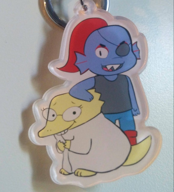 CLEARANCE Undertale Alphys and Undyne Alphyne Keychain Charm | Etsy