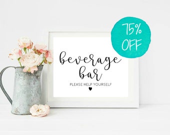 Beverage sign | Etsy