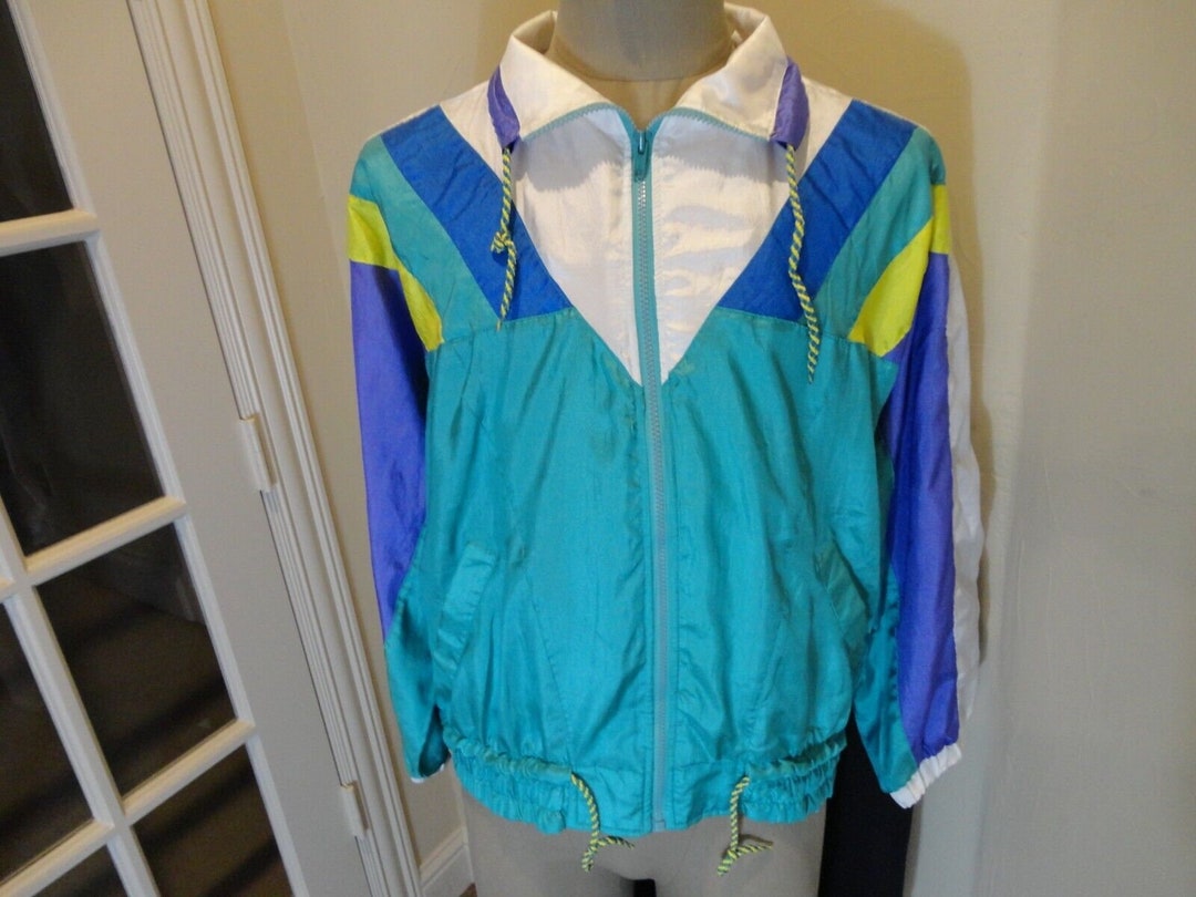 Vintage 90's Turquoise Purple COLORBLOCK NHL G4000 Full Zip Track ...