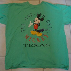Vtg 90's Walt Disney Mickey Mouse Texas Green T Shirt Size - Etsy