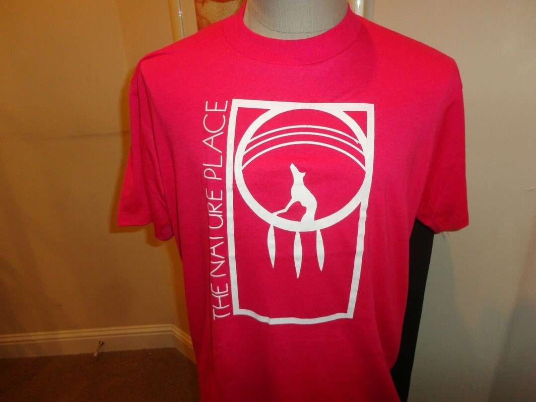 Vtg 80s PINK 1993 Velva Sheen the Nature Place Wolf Southwest 50-50 T ...