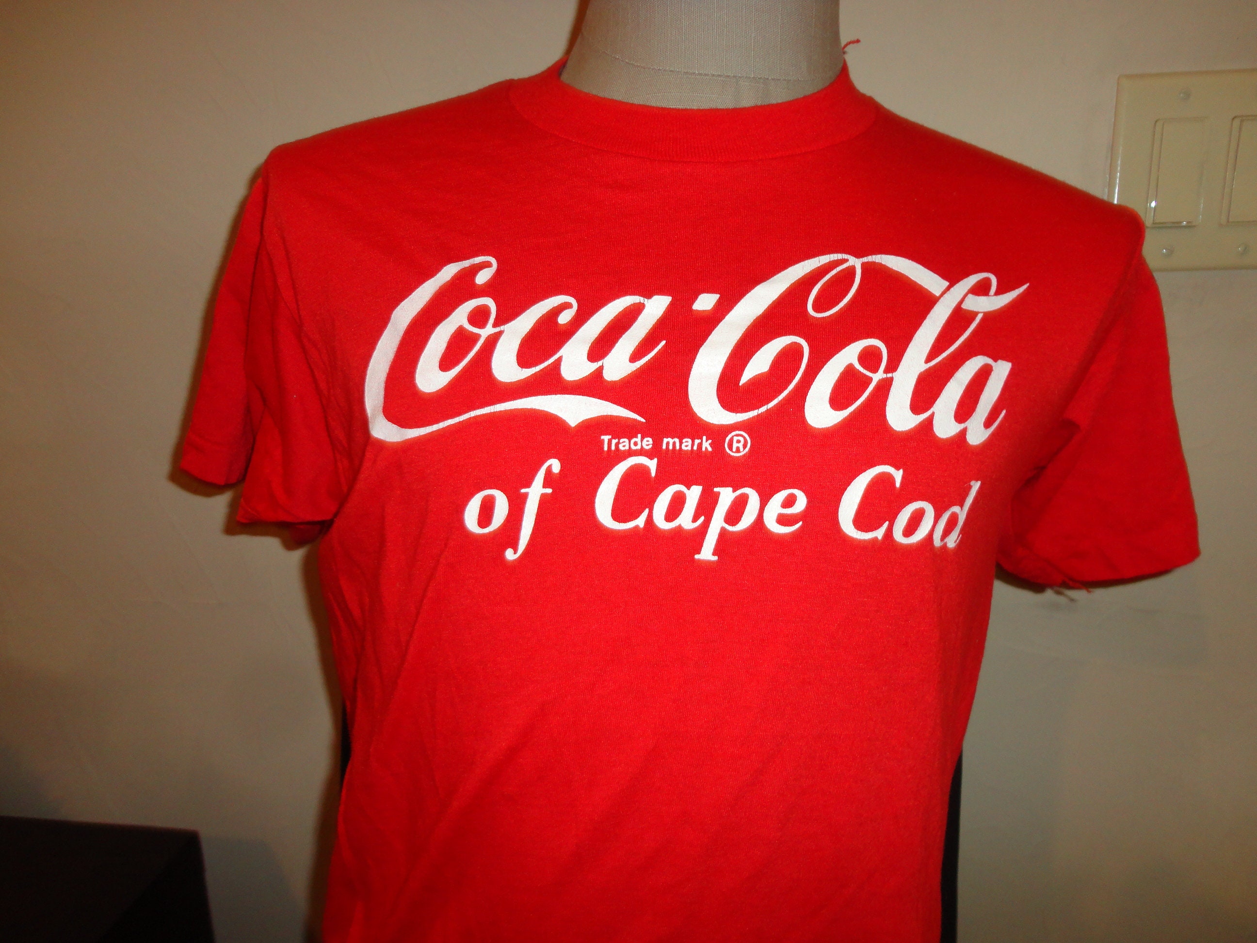 Vtg 80's Coca Cola of Cape Code Screen Stars 50-50 Tshirt Soft Thin Fit ...