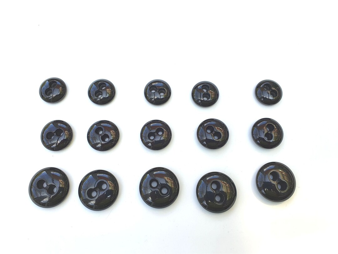 10 Buttons for Jackets / Coats, Black, 6 Sizes - Etsy
