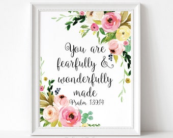 Nursery Bible Verse Nursery Art Fearfully and Wonderfully - Etsy