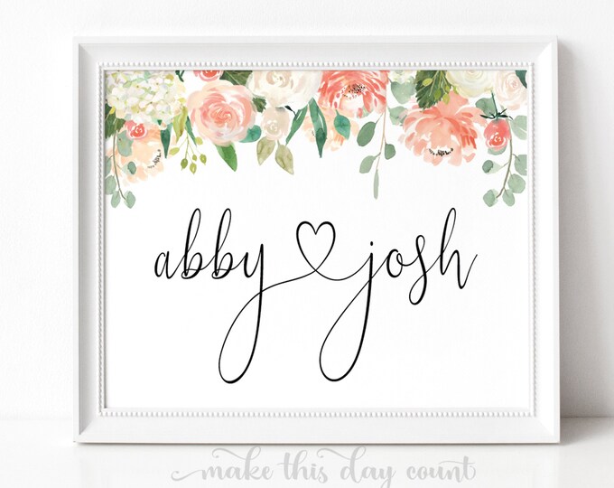 Couple's Name Print Personalized Engagement Gift Wedding Gift Custom - Etsy