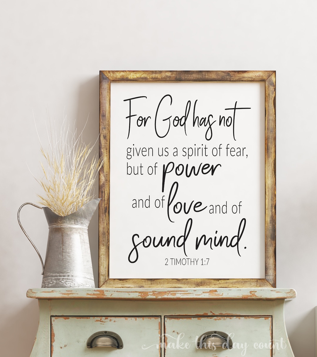 For God Has Not Given Us A Spirit of Fear 2 Timothy 1:7 Wall Print ...