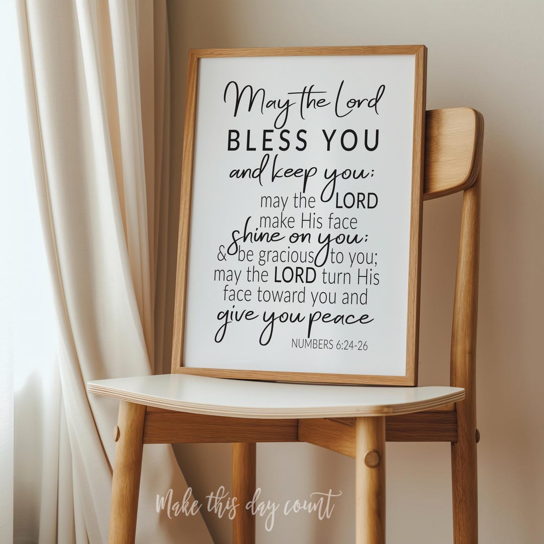 The Blessing Print Wall Art, May the Lord Bless You and Keep You ...