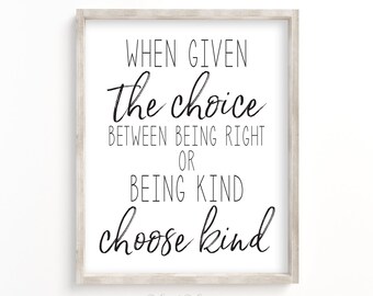 Choose Kind Quote - Etsy