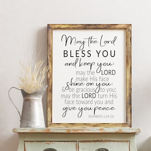 The Blessing Print Wall Art, May the Lord Bless You and Keep You ...