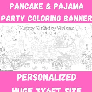 Pancakes and Pajamas Birthday Party Decor Huge Kids Personalized ...