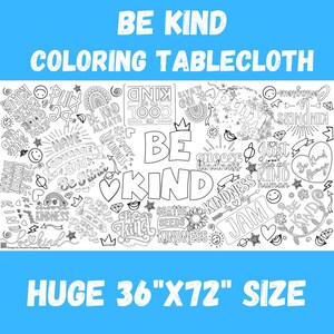 Be Kind Coloring Banner Positive Words of Affirmation Wall Art Back to ...