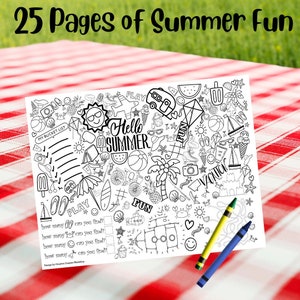Beach Coloring Sheets 25 Printable Download Pack Kids Summer Bucket ...