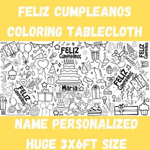 Feliz Cumpleanos Coloring Banner Kids Party Banner Activity ...