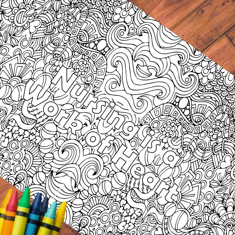 Nurses Coloring Banner: Mandala Break Room Activity (36" X 72") - Etsy