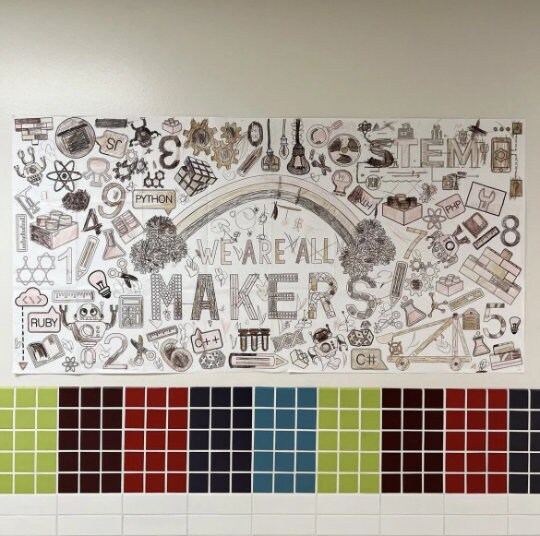 STEM Coloring Poster: "we Are All Makers" Banner (digital Download) - Etsy
