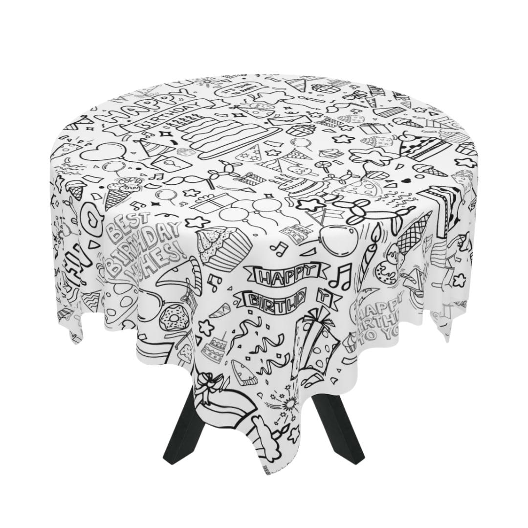 Birthday Coloring Tablecloth Kids Party Activity Bday Party Table ...