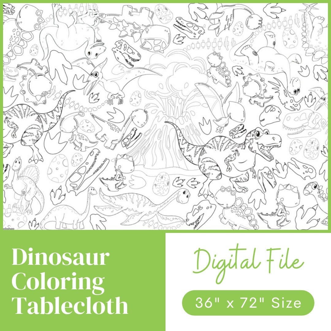 Dinosaur Coloring Poster Digital Download GIANT Dino Coloring Sheet ...