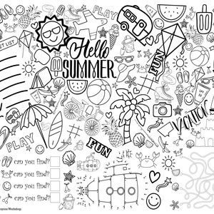 Beach Coloring Sheets 25 Printable Download Pack Kids Summer Bucket ...