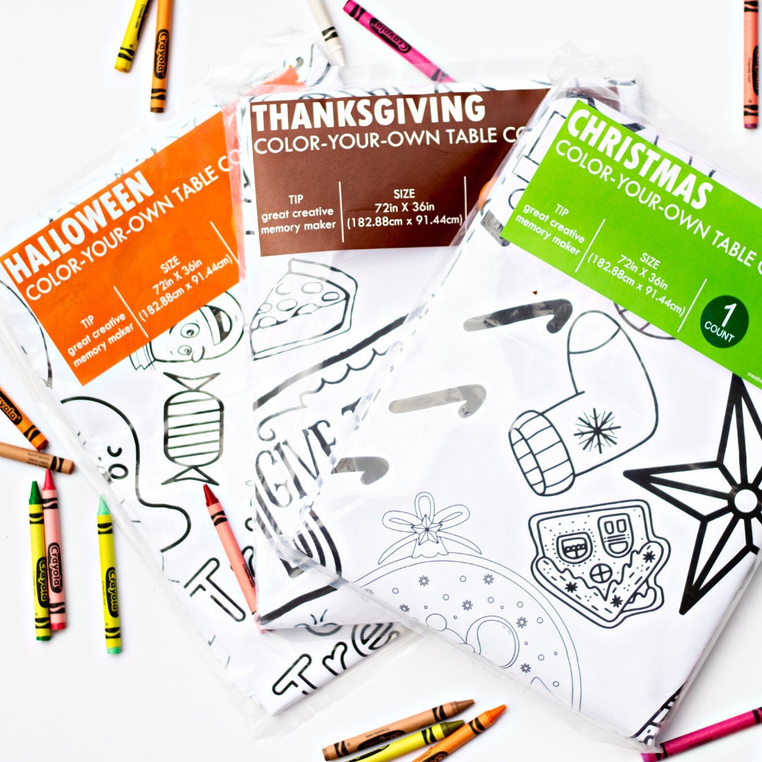 Thanksgiving Giant Coloring Page Coloring Tablecloth | Etsy