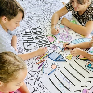 Personalized Family Reunion Coloring Tablecloth: Summer Activity - Etsy