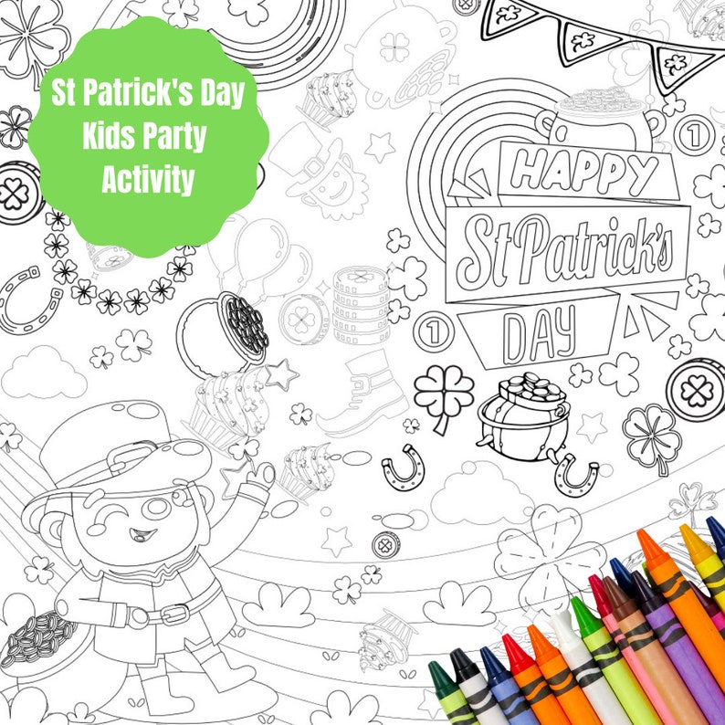 Leprechaun Trap giant Coloring Page Kids St. Patrick's | Etsy