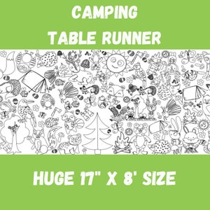 Camping Coloring Table Runner Camping Party Decor Huge Coloring Sheet ...