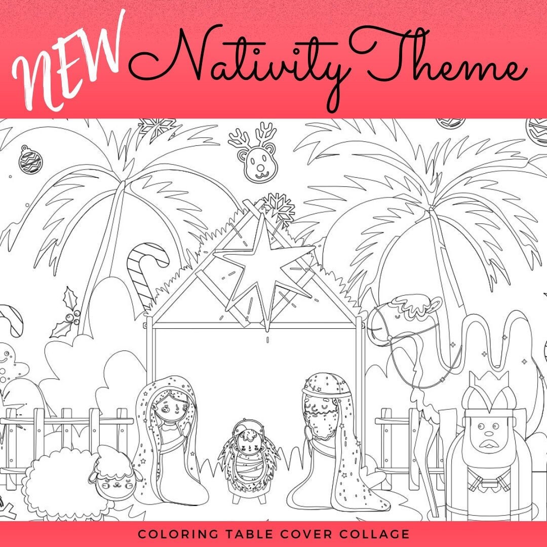 Large Coloring Poster I Holiday Classroom Activity I Holiday Paper ...