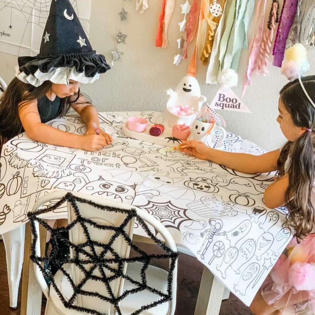 Halloween Coloring Tablecloth: Kids Party Activity, 6ft X 3ft Paper ...