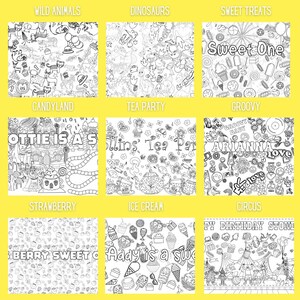 Candyland Birthday Coloring Table Runner: Kids Party Activity - Etsy