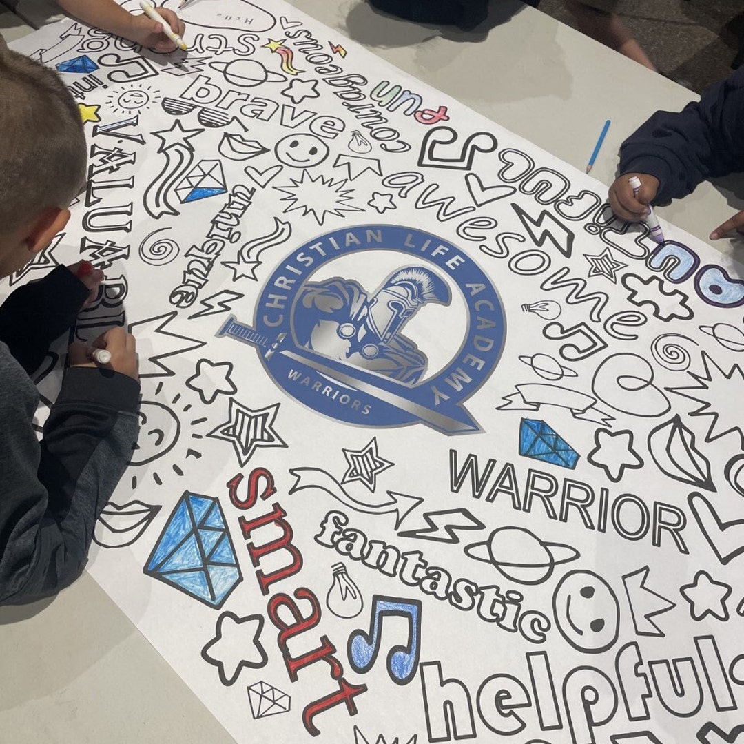 Personalized School Mascot Coloring Banner: Positive Affirmations ...