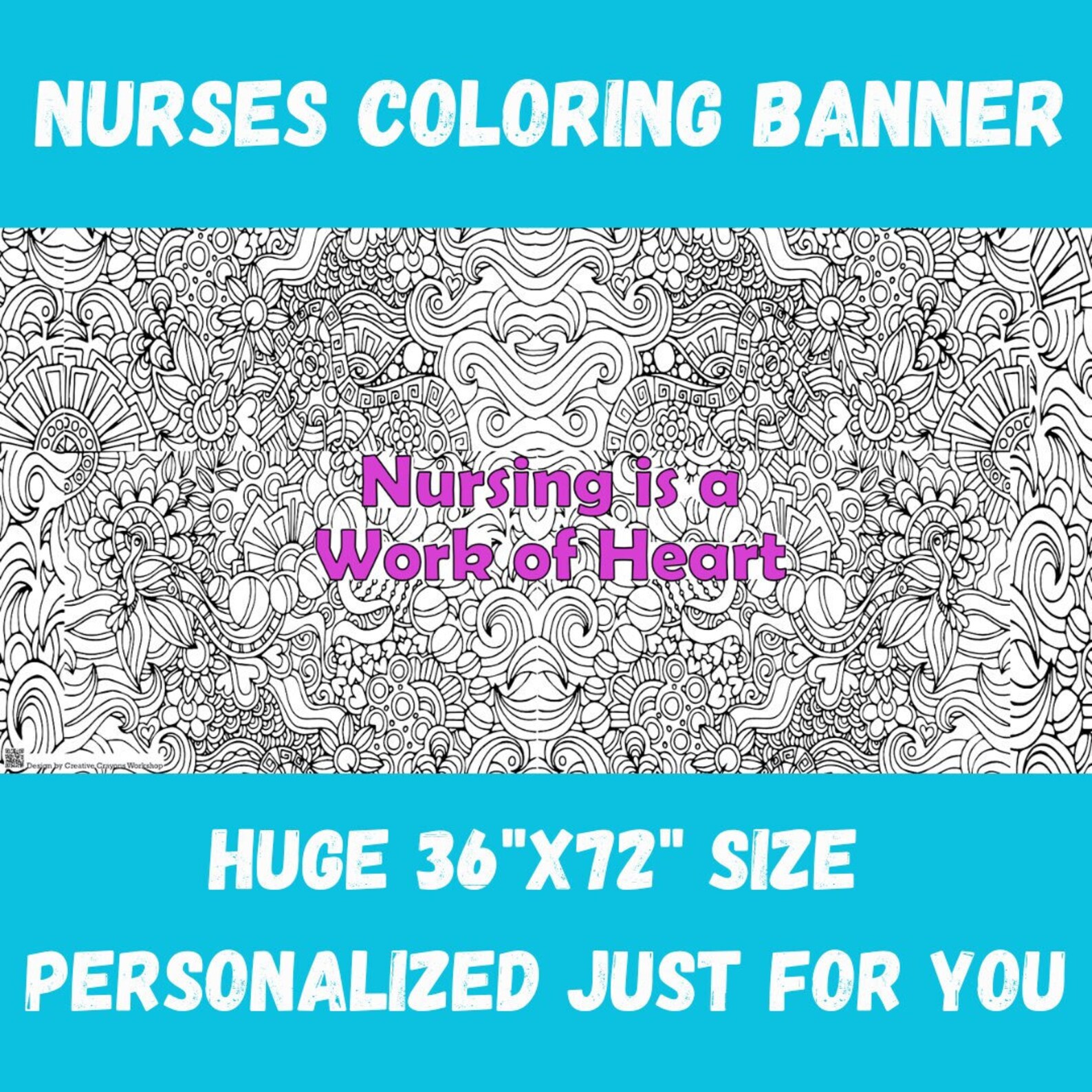 Nurses Coloring Banner: Mandala Break Room Activity (36" X 72") - Etsy