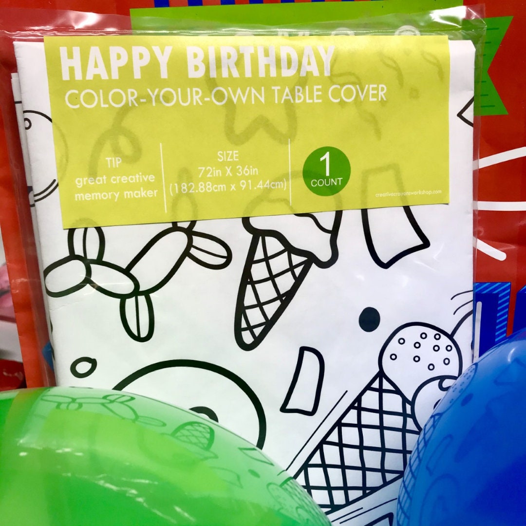 Happy Birthday Activity and Coloring Poster Birthday - Etsy