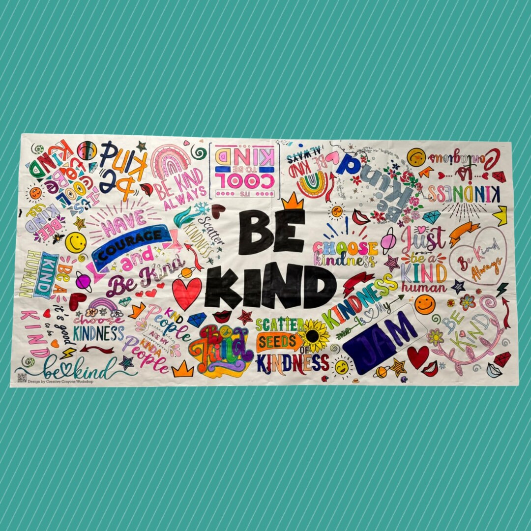 Be Kind Coloring Poster Back to School Class Sign Digital Download ...