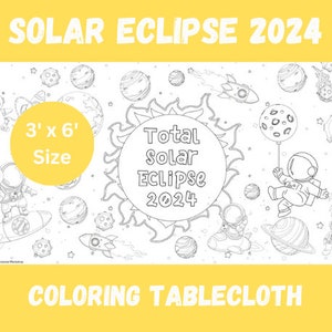 Total Solar Eclipse 2024 Coloring Poster Solar Eclipse Party Decor ...
