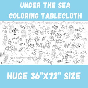 Under the Sea Birthday Party Coloring Poster | First Birthday Ocean ...