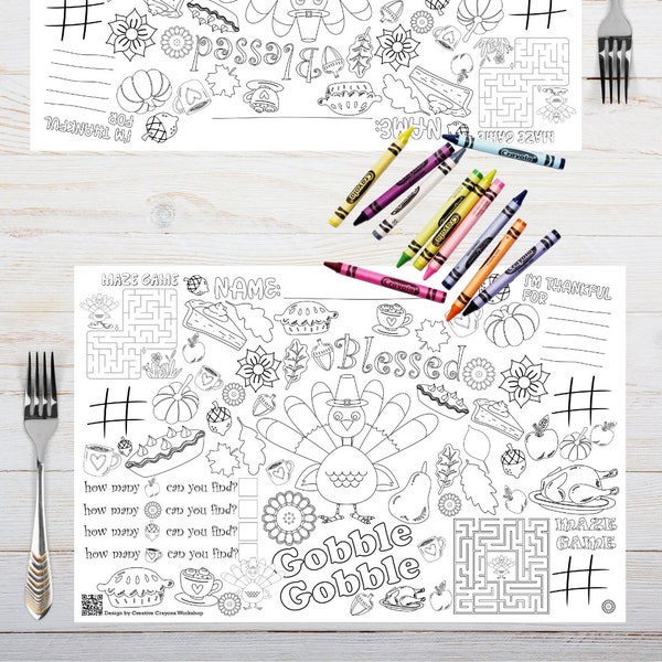 Paper Thanksgiving Placemats - Etsy