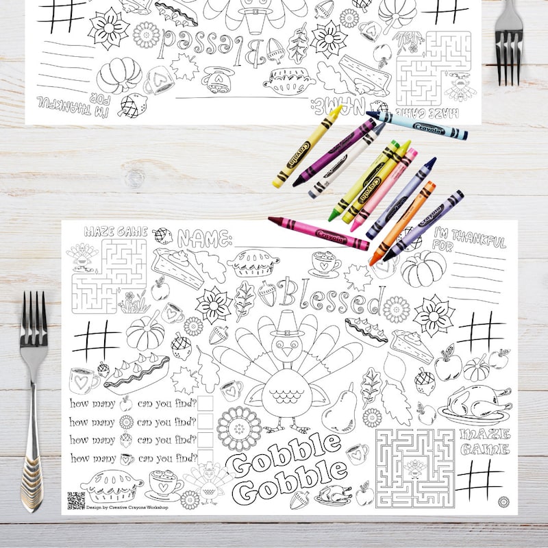 Paper Thanksgiving Placemats - Etsy