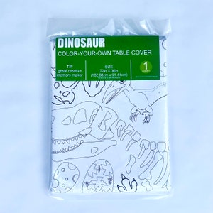 Dinosaur Birthday Party Personalized Kids Coloring Tablecloth Boys ...