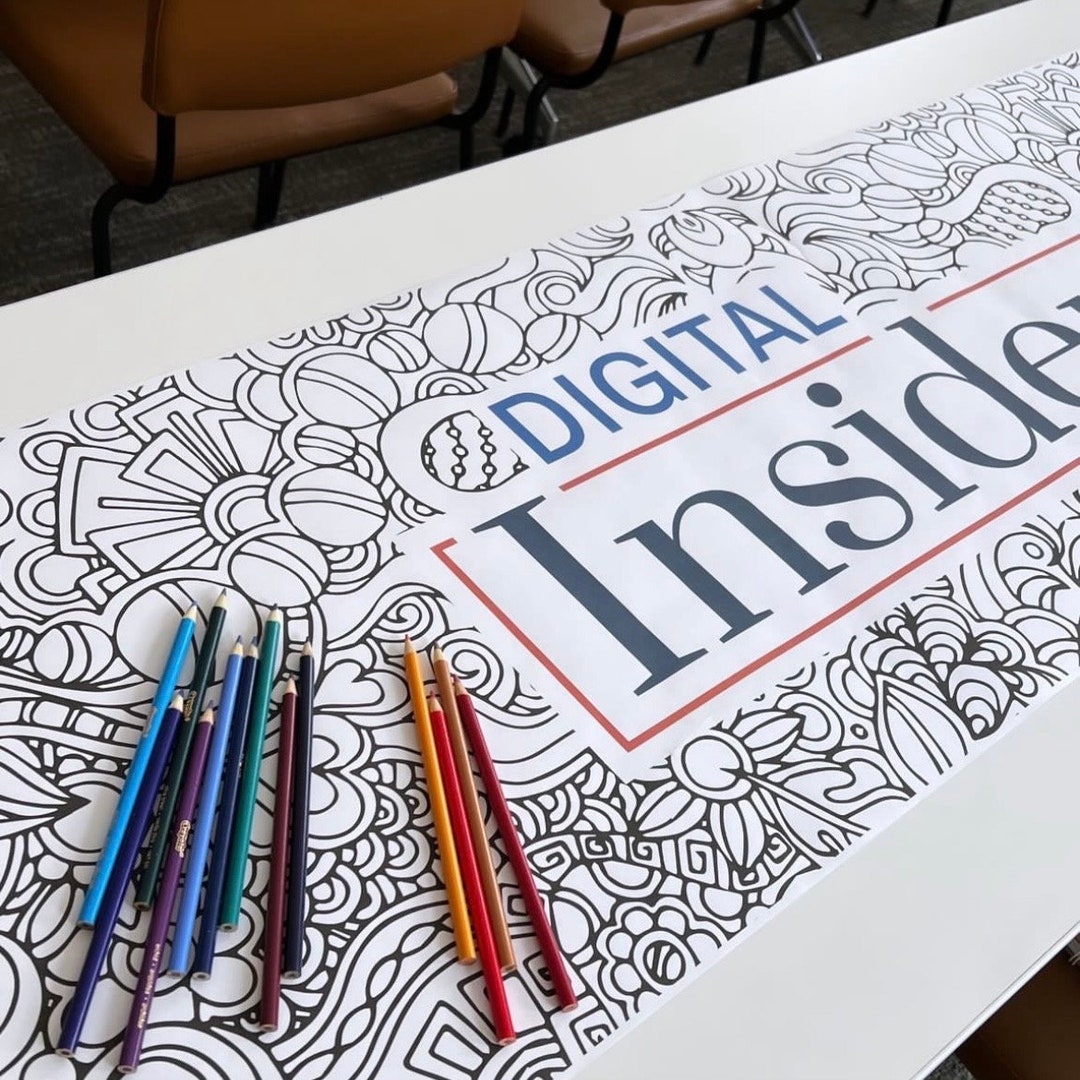 Corporate Event Coloring Runner Personalized Company Logo Activity for ...